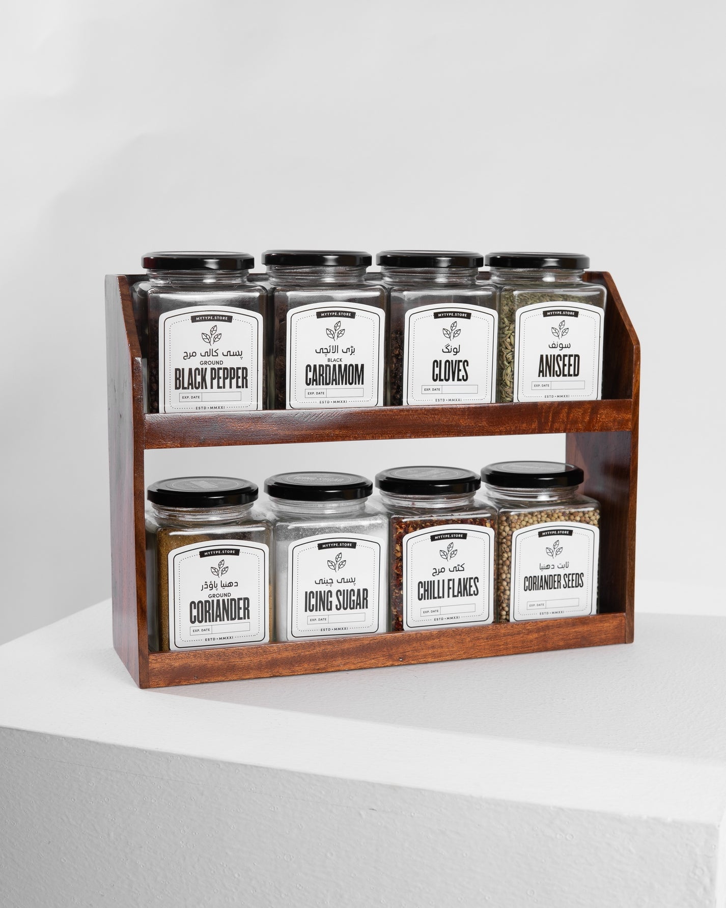 Wooden spice rack - Dark wood – Mytype.store